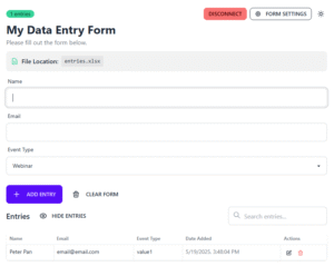 Create No-Code Excel Data Entry Forms in Seconds
